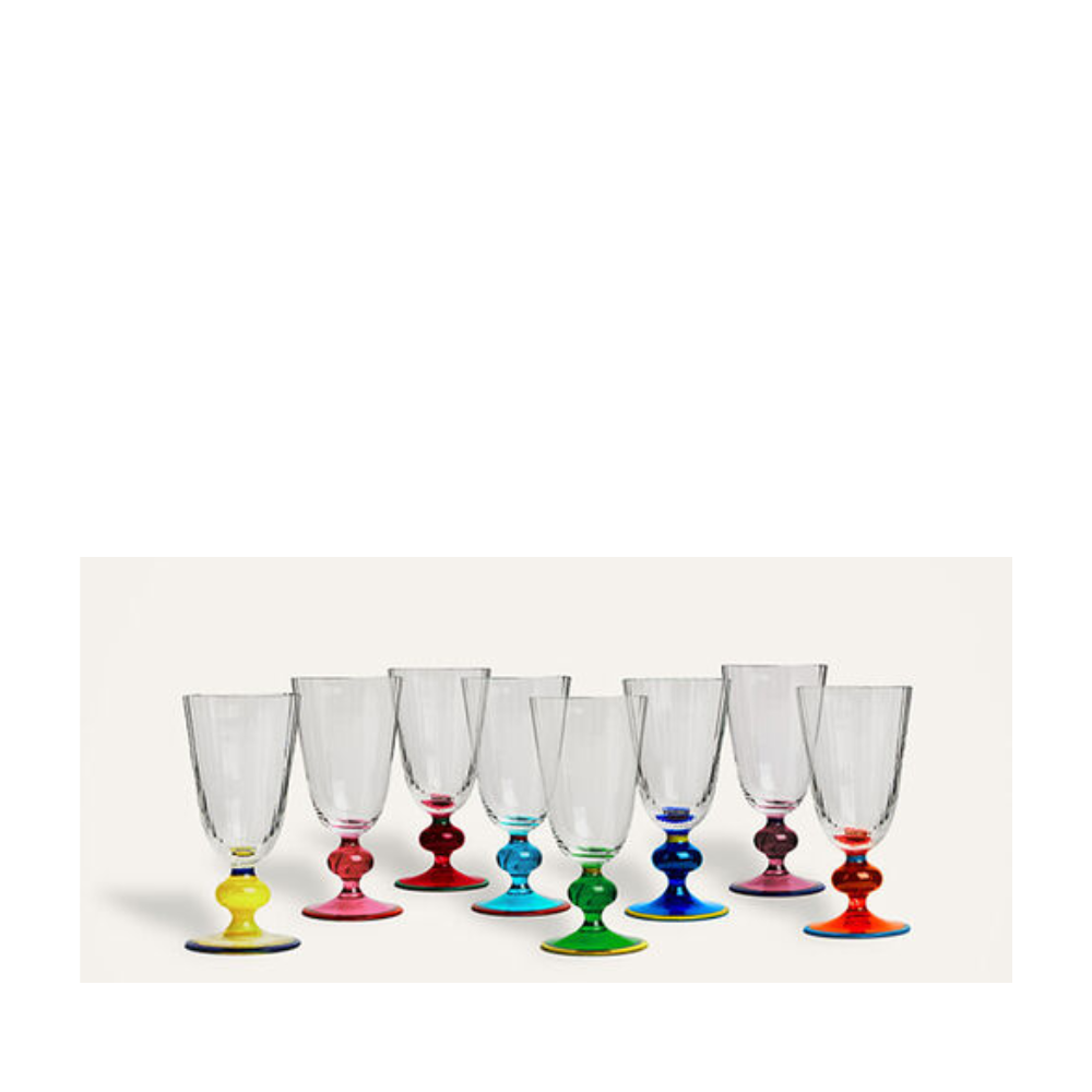 Set X8 Copas Vino Base Colores DobleJ – Topacio